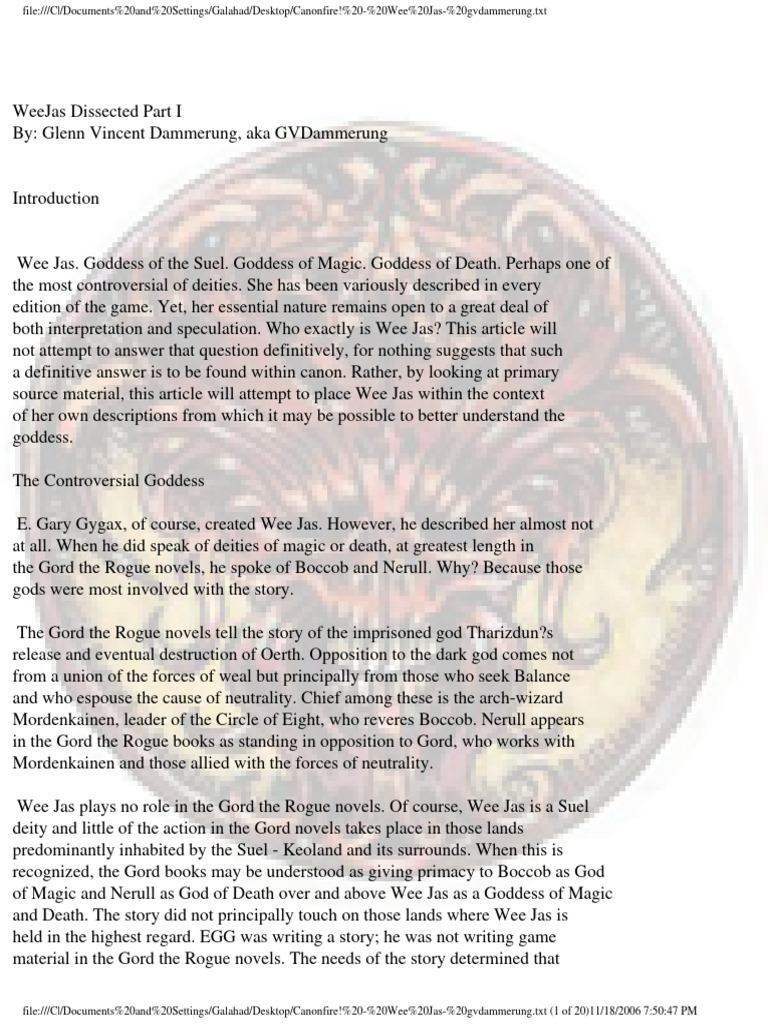 Canonfire! - Wee Jas - Gvdammerung | PDF | Dungeons & Dragons | Gary ...