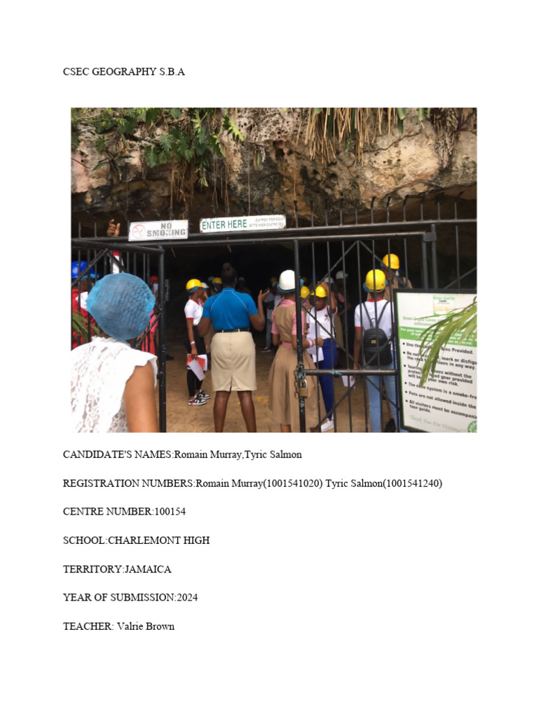 Csec Geography s.b.A | PDF | Limestone | Cave