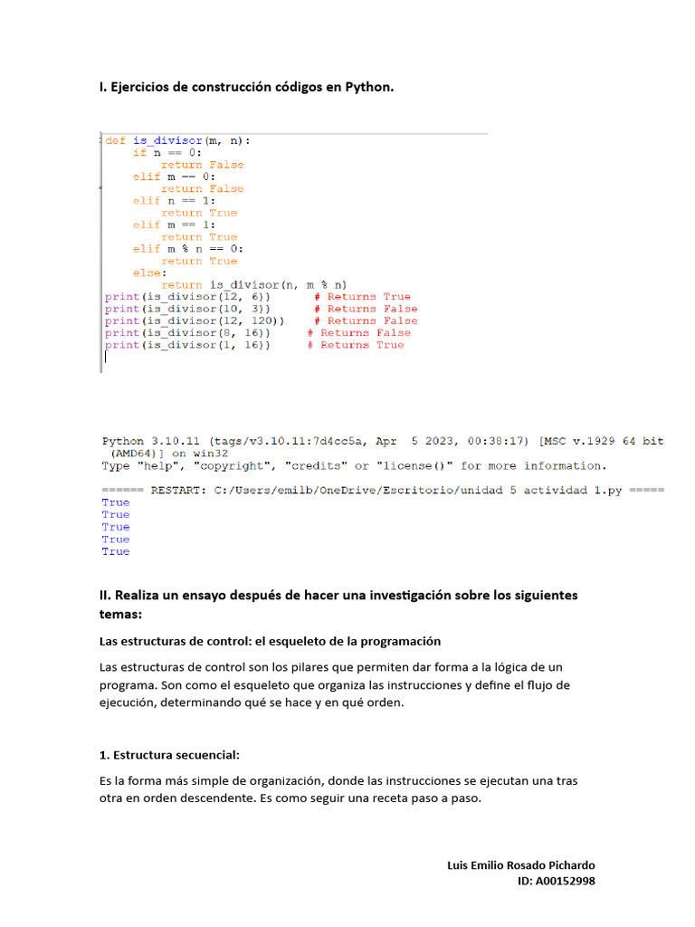 Construcción de Algoritmos en Python | PDF | Programa de computadora | Programación