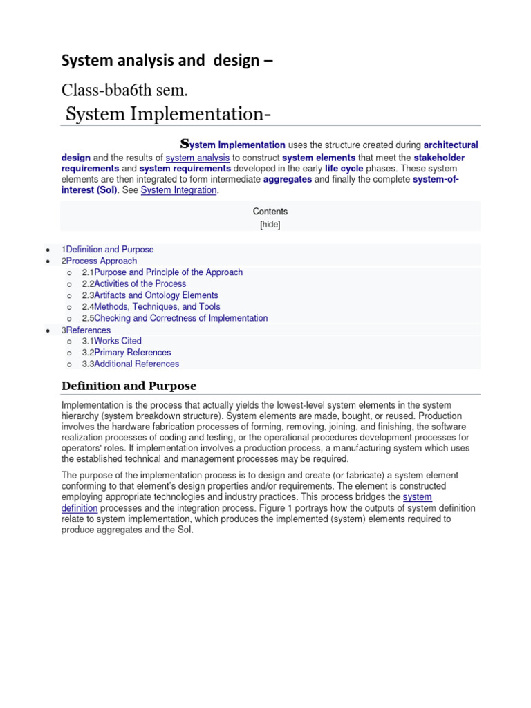 System Implementation Process Overview | PDF | Process (Computing ...