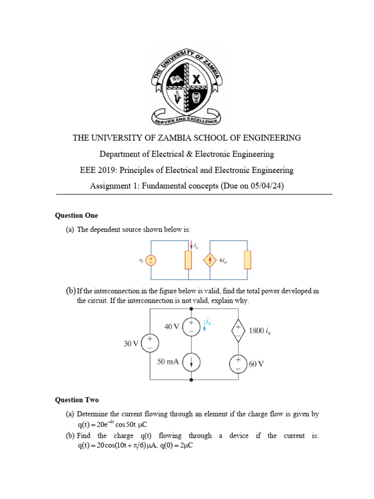Assignment 1_2024 | PDF | Electrical Network | Power (Physics)