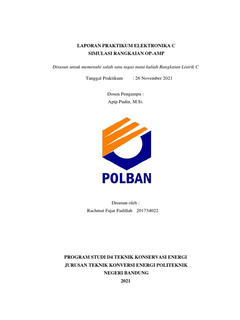 Laporan Praktikum Op-Amp Fajar Fadillah | PDF | Teknologi & Rekayasa