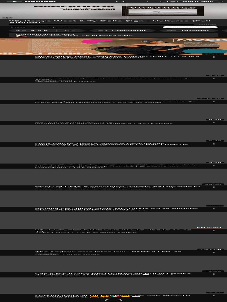 Kanye West & Ty Dolla $ign - Vultures (Full Album) - YouTube | PDF ...