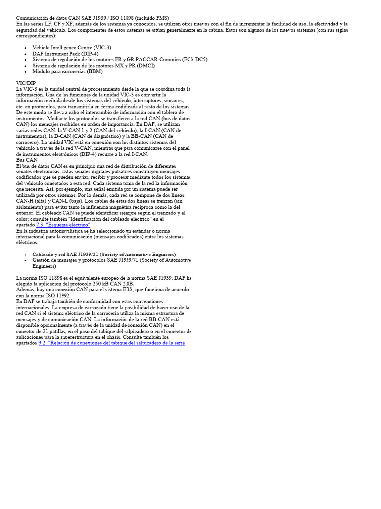 Comunicación de Datos CAN SAE J1939 - ISO 11898 (Incluido FMS) | PDF ...