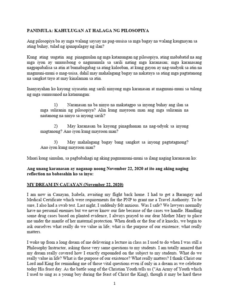 IE.2 PANIMULA ANO ANG PILOSOPIYA para Sa Mag Aaral | PDF