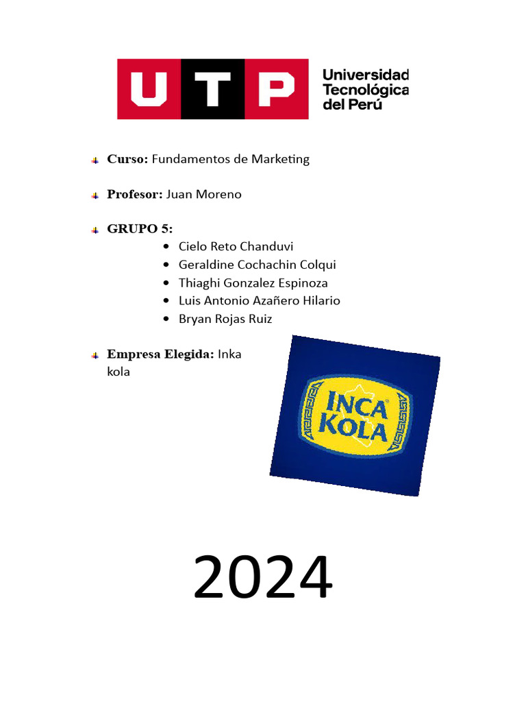 Historia y Misión de Inca Kola | PDF | Refresco