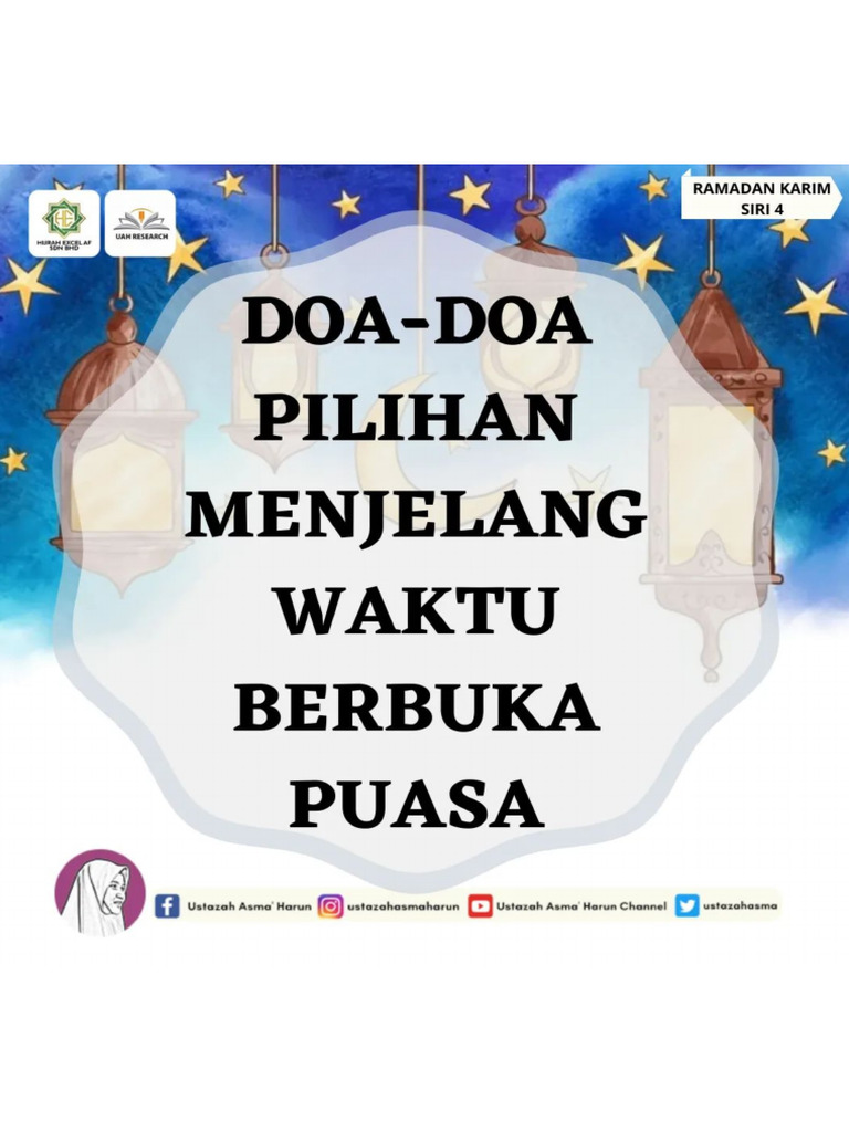 Doa-Doa Pilihan Penjelang Waktu Berbuka Puasa | PDF