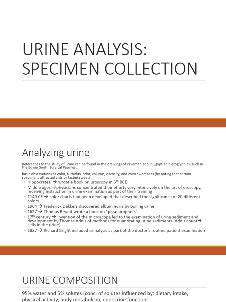 URINALYSIS | PDF | Urine | Medical Specialties