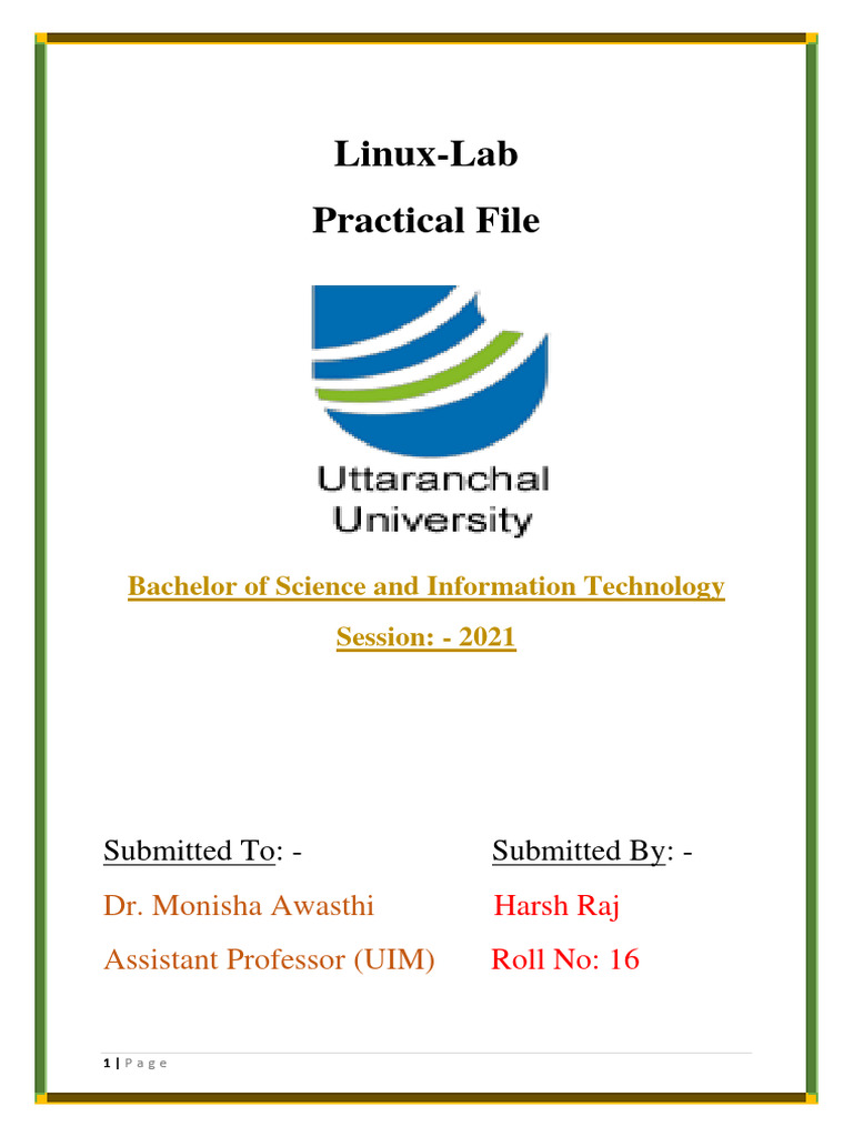 Linux Lab File 4th Sem | PDF | Filename | Computer File