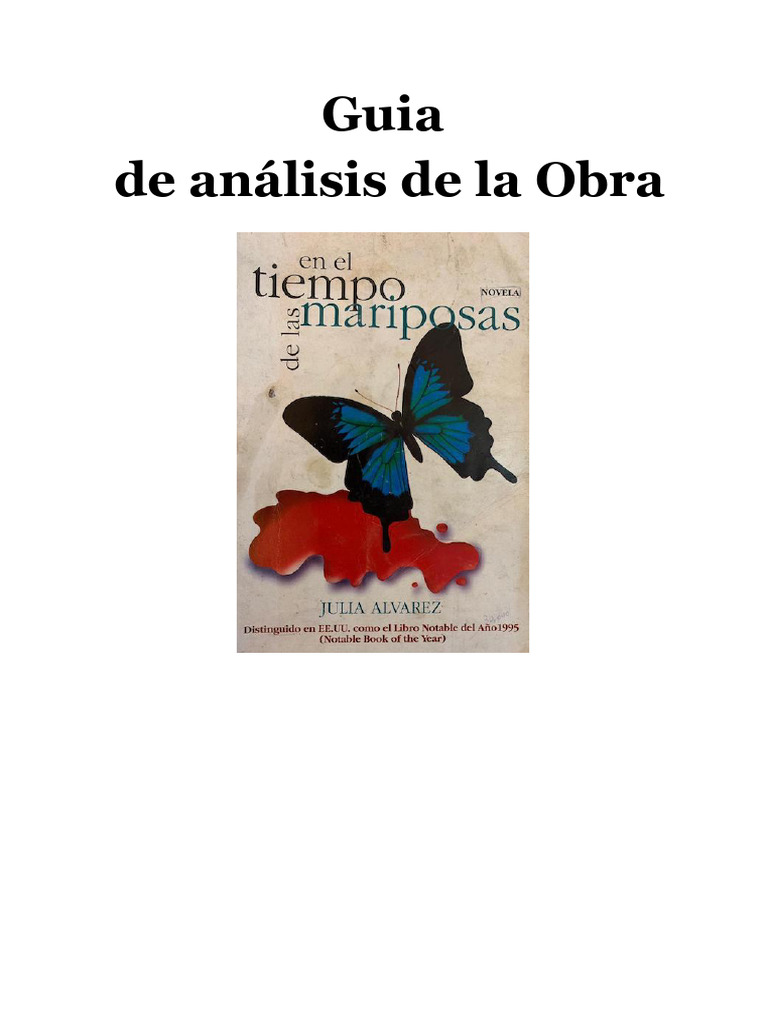 Analisis de La Obra en El Tiempo de Las Mariposas - Leondina Montero ...