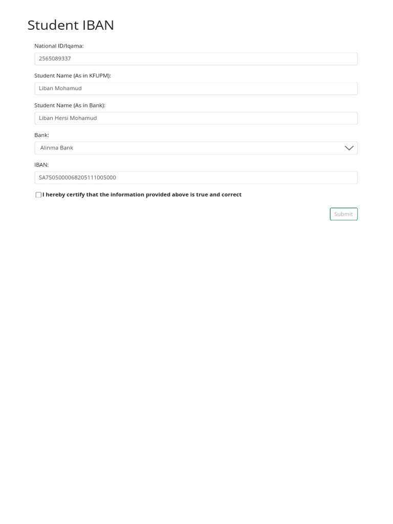 Alinma IBAN Liban Hersi | PDF