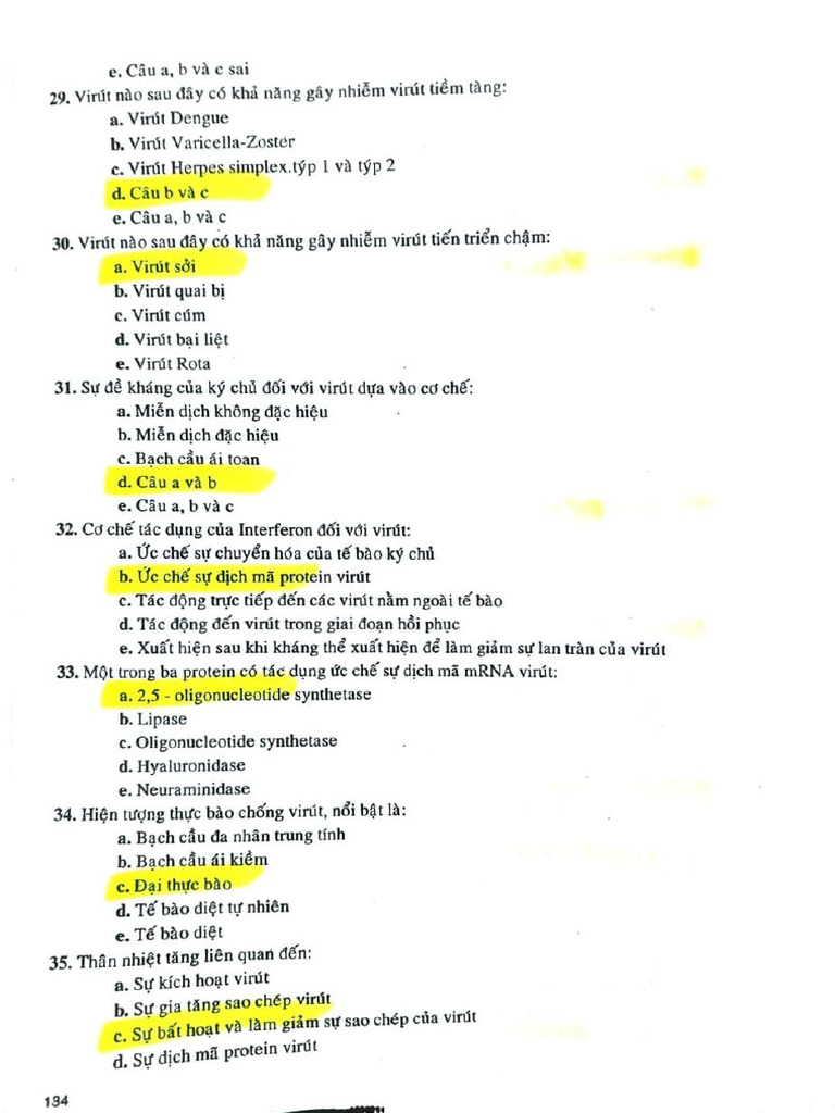 ĐỀ ÔN VI SINH 2 | PDF