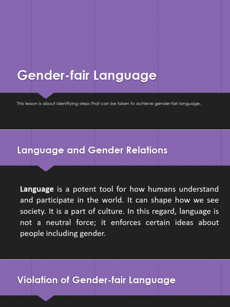 Module 5 Gender Fair Language | PDF | Gender Role | Gender