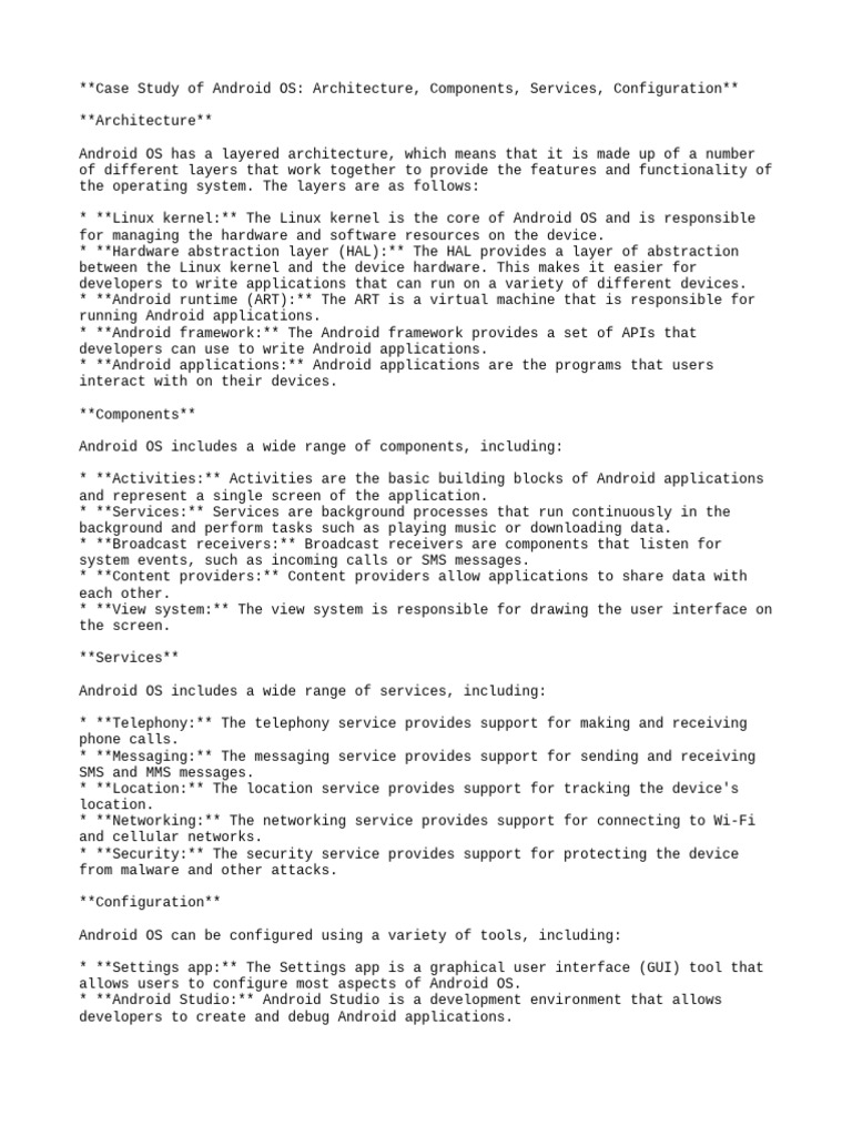Casestudyofandroidos (Real) | PDF | Android (Operating System) | Operating System