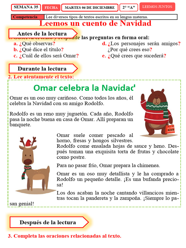 SEMANA 35 - Leemos Un Cuento de Navidad - LEEMOS JUNTOS. | PDF | Cocina