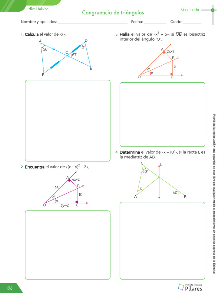 2 Mats5 U1 Congruencia de Triangulos | PDF | Triángulo | Geometría del plano euclidiano