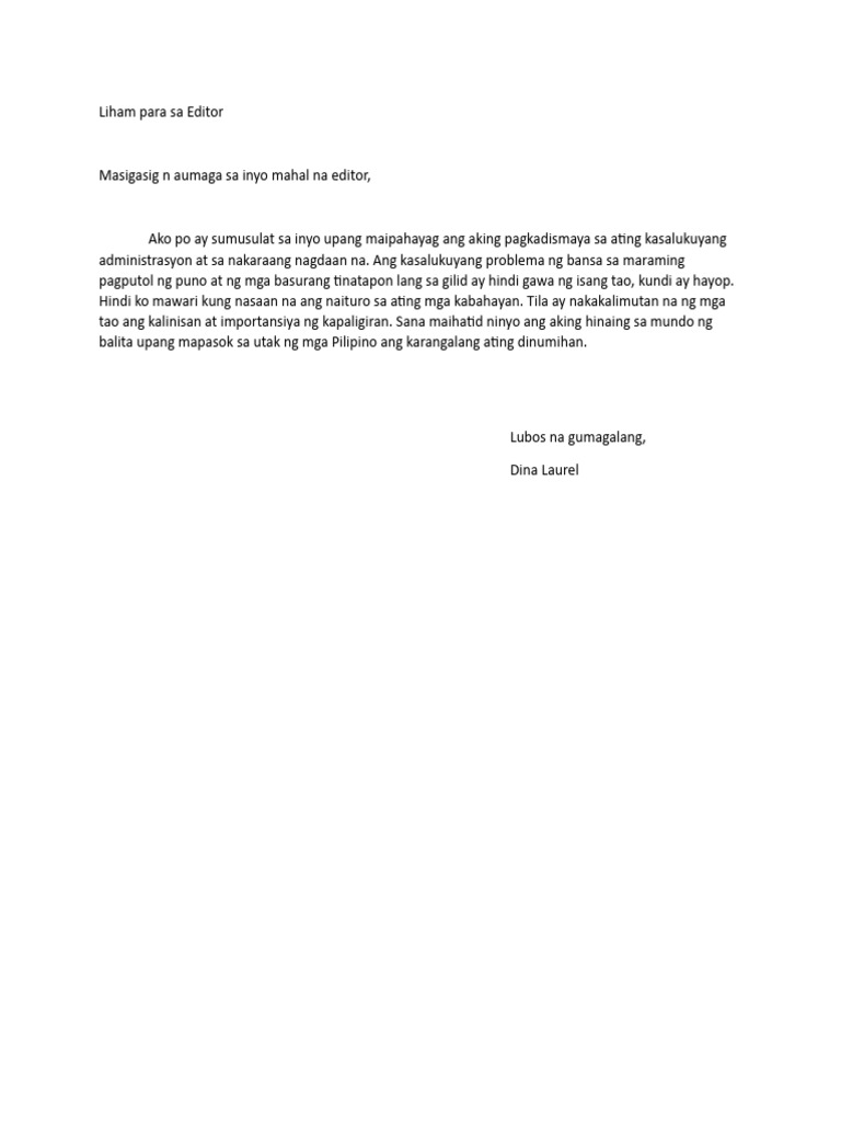 Liham Para Sa Editor | PDF