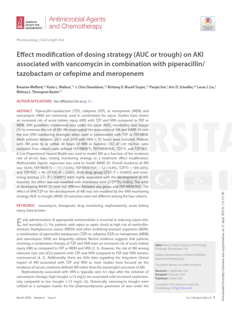 Breanne Mefford Effect Modification of Dosing Strategy | Download Free PDF | Cohort Study | Medicine