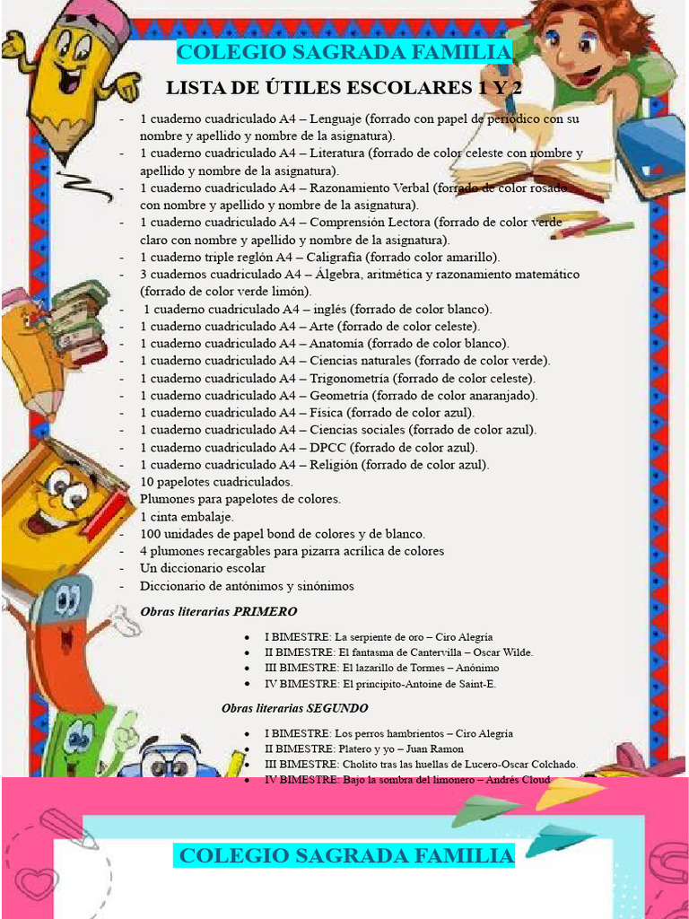 LISTA DE UTILES | PDF