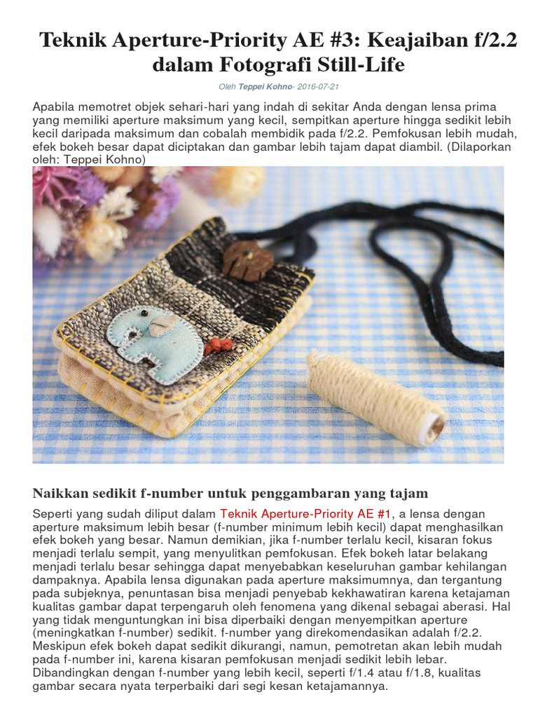 Teknik Fotografi Still-Life di f/2.2 | PDF | Griya & Taman