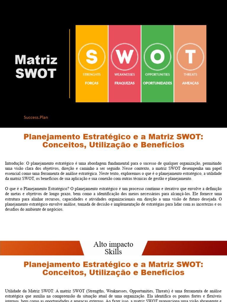 Matriz SWOT | PDF | Análise SWOT | Planejamento estratégico