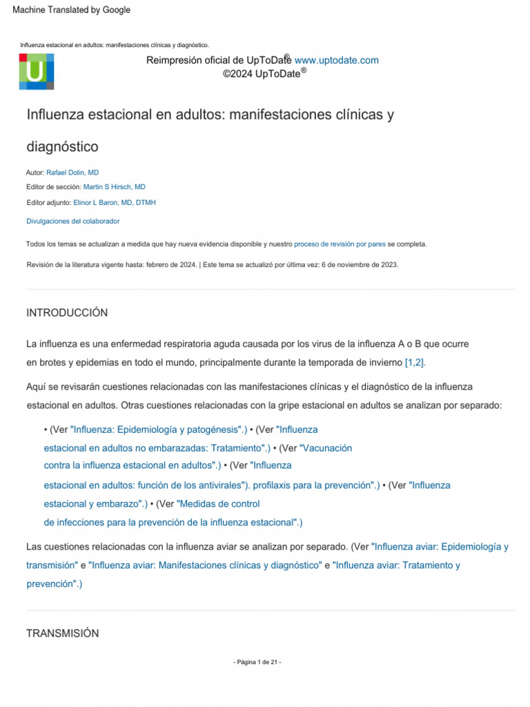 1er Infecto. | PDF | Influenza | Neumonía