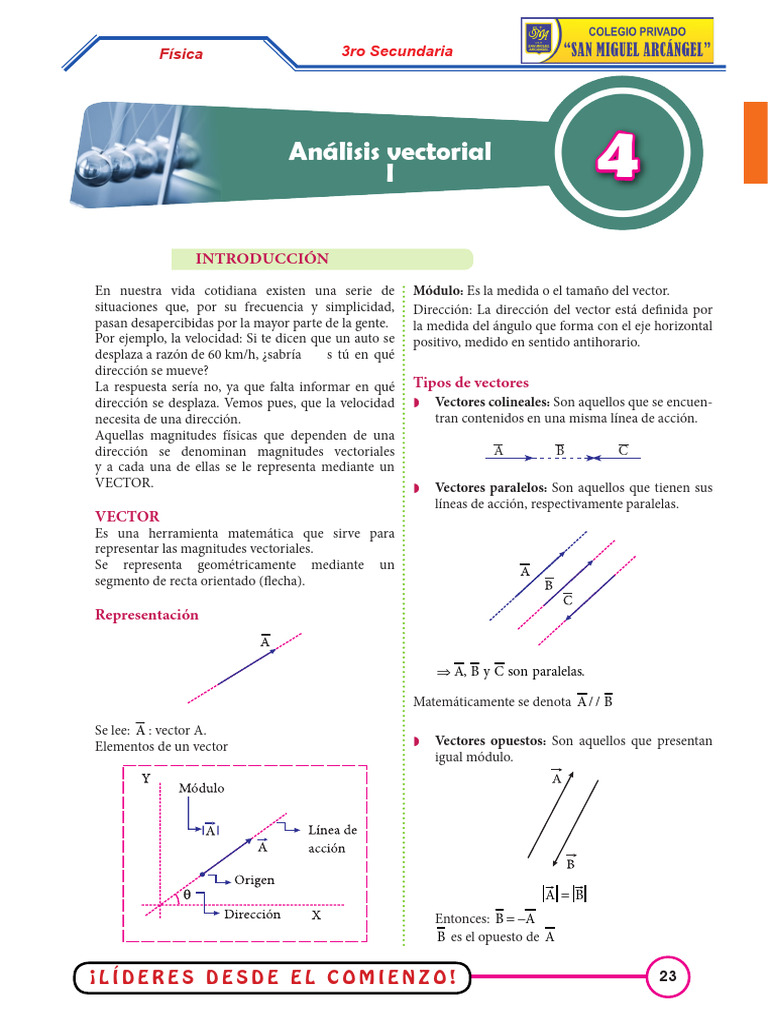 SESIÓN 04 ANÁLISIS VECTORIAL I | PDF | Vector Euclidiano | Velocidad