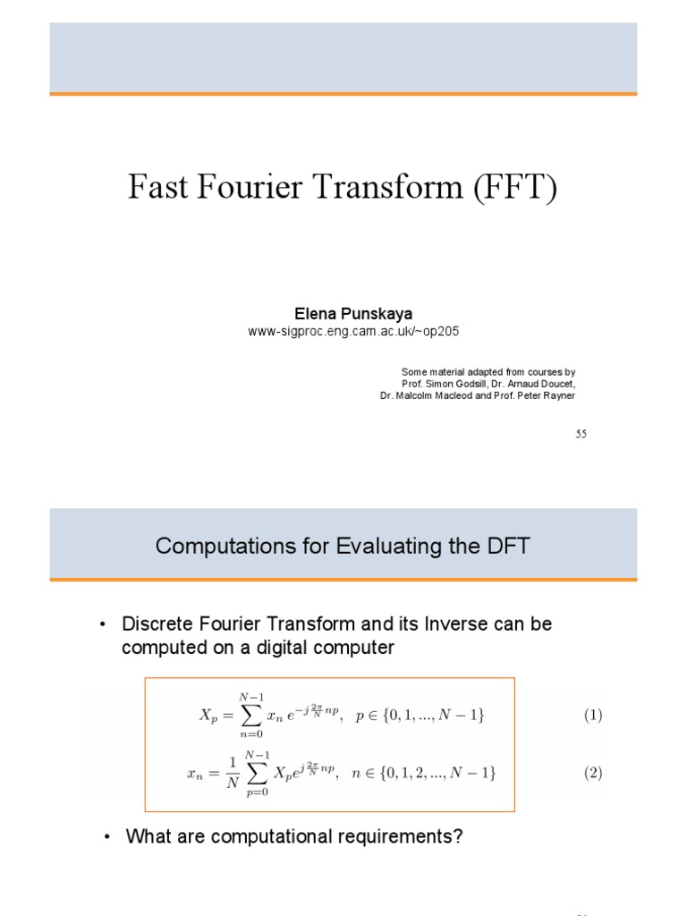 3F3 3 Fast Fourier Transform | PDF | Fast Fourier Transform | Discrete ...
