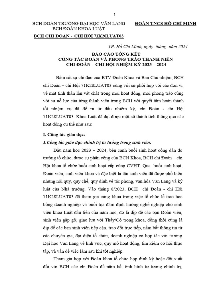 Bao Cao Tong Ket | PDF