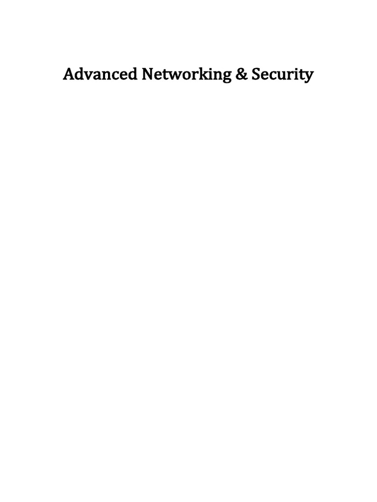 Advanced Networking & Security | PDF | Computer Network | Wireless Ad Hoc Network