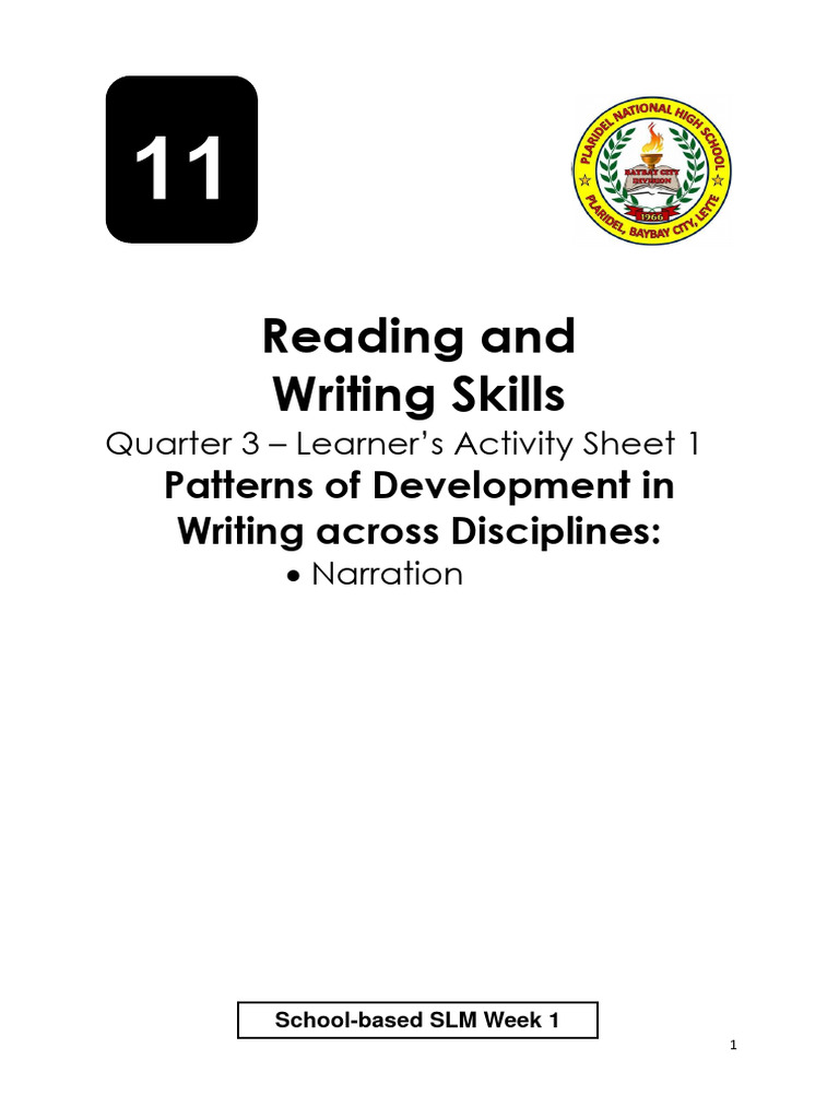 r&w Skills q1 Las 1-4 Patterns of Development in Writing Across Disicplines | PDF | Definition ...