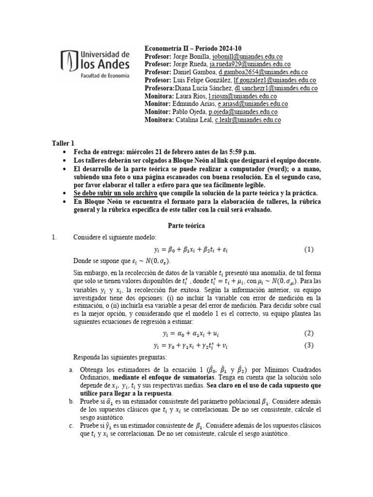 Parte Practica | PDF | Estimador | Mínimos cuadrados