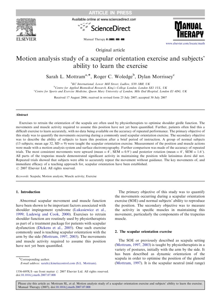 Mottram Escápula1 | PDF | Musculoskeletal System