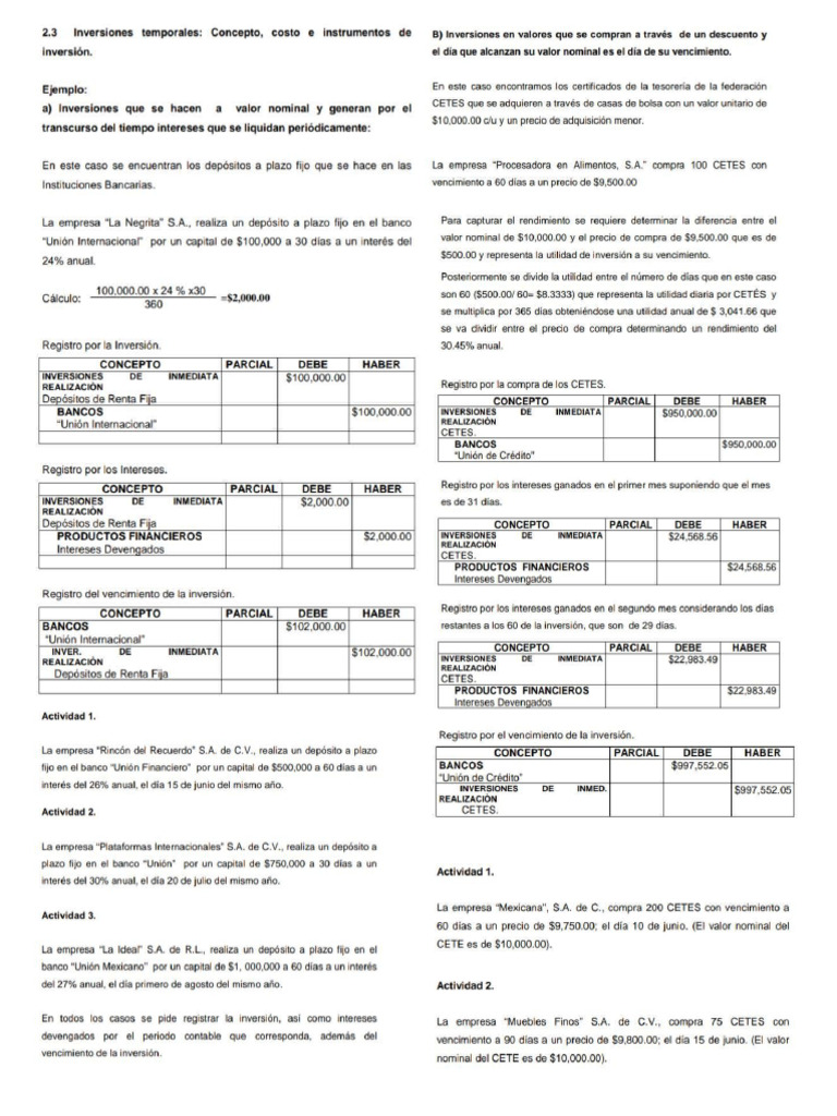 Inversiones Contabilidad | PDF