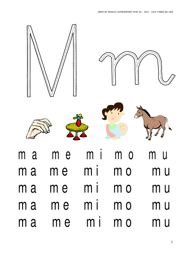 Aprendemos La Letra M | PDF