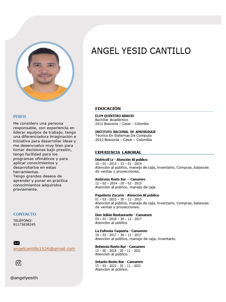 CV Angel Cantillo | PDF