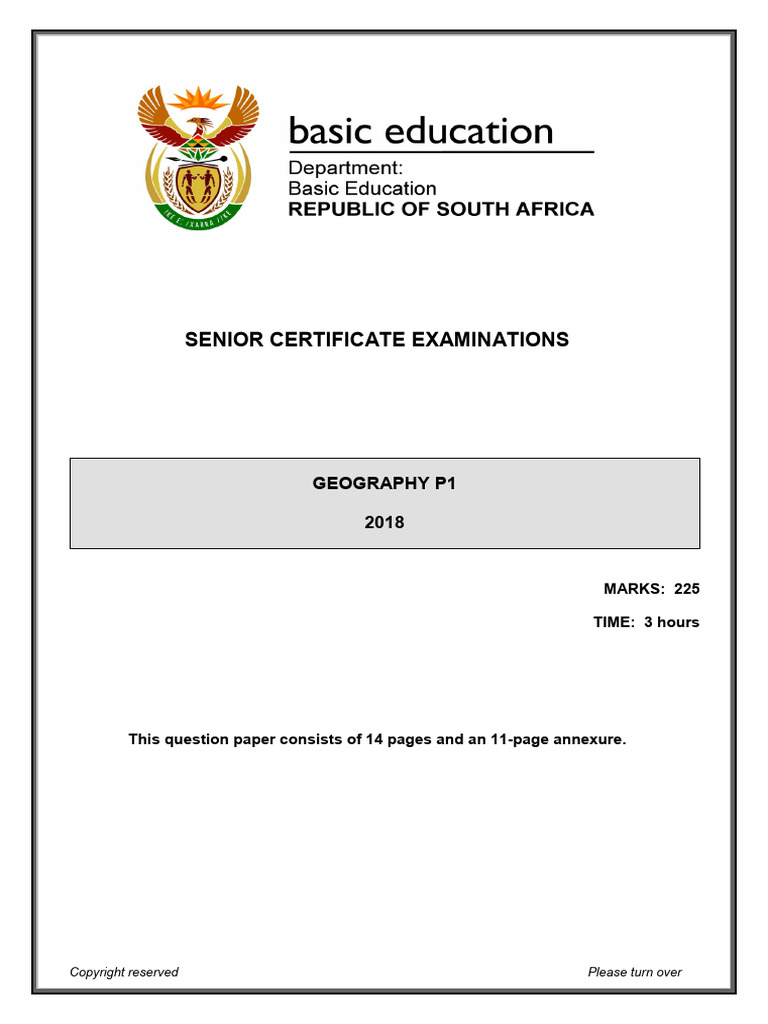 Geography P1 May-June 2018 Eng | PDF | Urbanization | Drainage Basin
