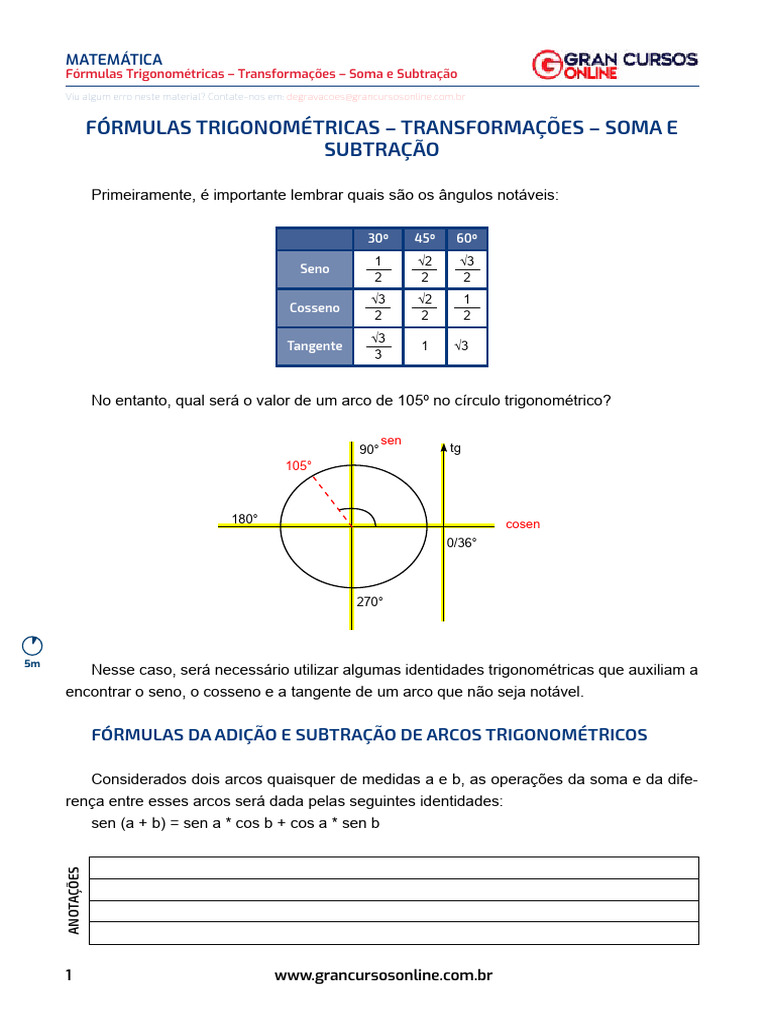 Resumo - 1953810 Josimar Padilha Alves de Araujo - 122733540 Matematica 2020 Aula 167 Formulas ...