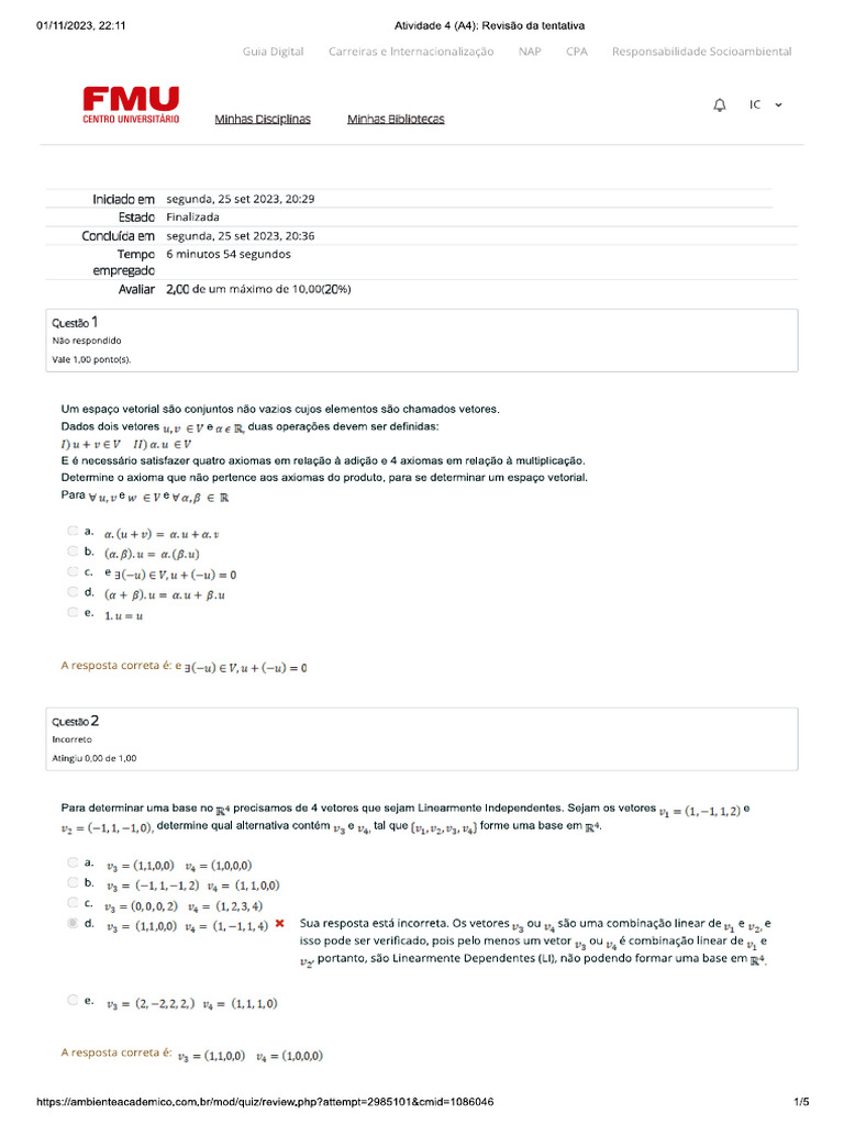 A4 Algebra Linear | PDF