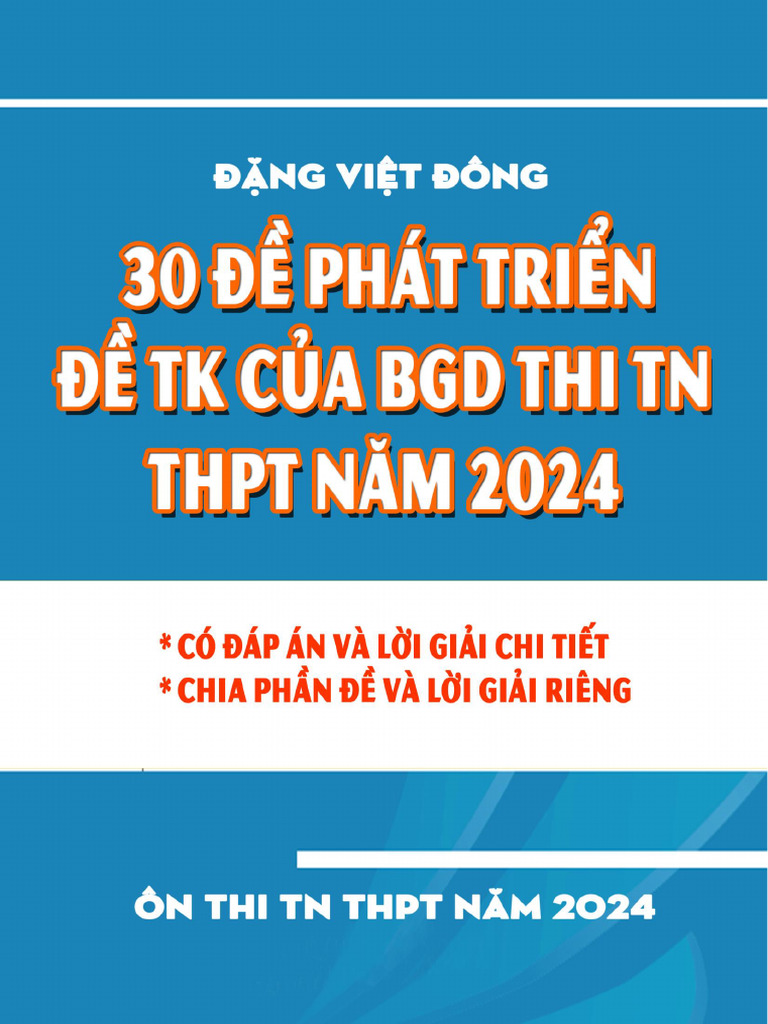 30 de Phat Trien de Tham Khao Thi Tot Nghiep THPT Nam 2024 Mon Toan | PDF