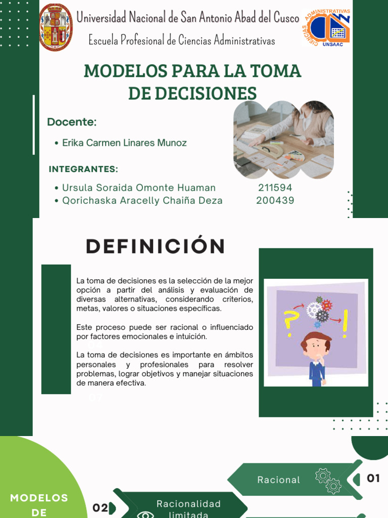 Modelo para La Toma de Decisiones | Descargar gratis PDF | Toma de decisiones | Ciencia cognitiva