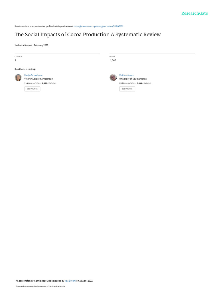 The-Social-Impacts-of-Cocoa-Production | PDF | Cost Of Living | Cocoa Bean