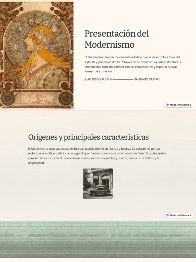 Presentacion-del-Modernismo | PDF | Art Nouveau | Simbolismo (Artes)