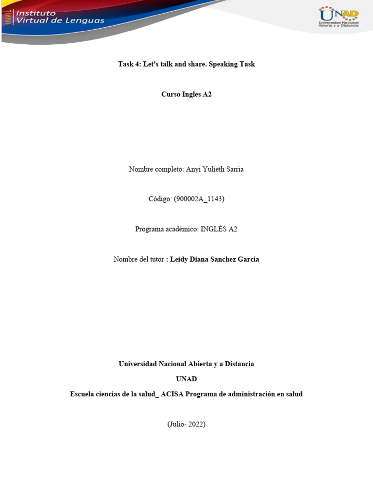 unit 1-Task 2- Anyi Sarria | PDF