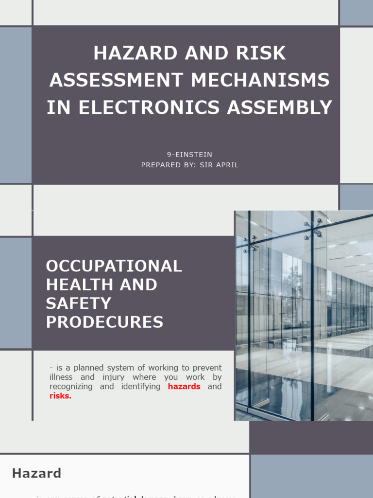 HAZARD and Risk Assessment Mechanisms in Electronics Assembly ...