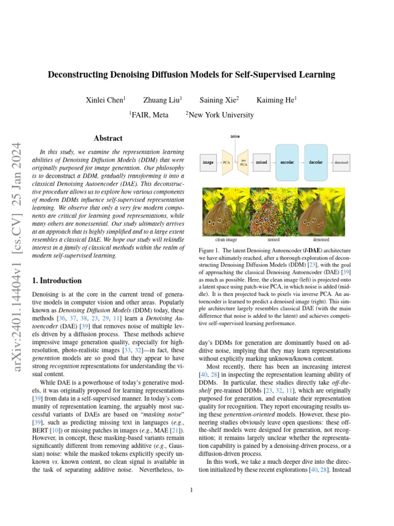 Deconstructing Denoising Diffusion Models For Self-Supervised Learning | PDF | Principal ...