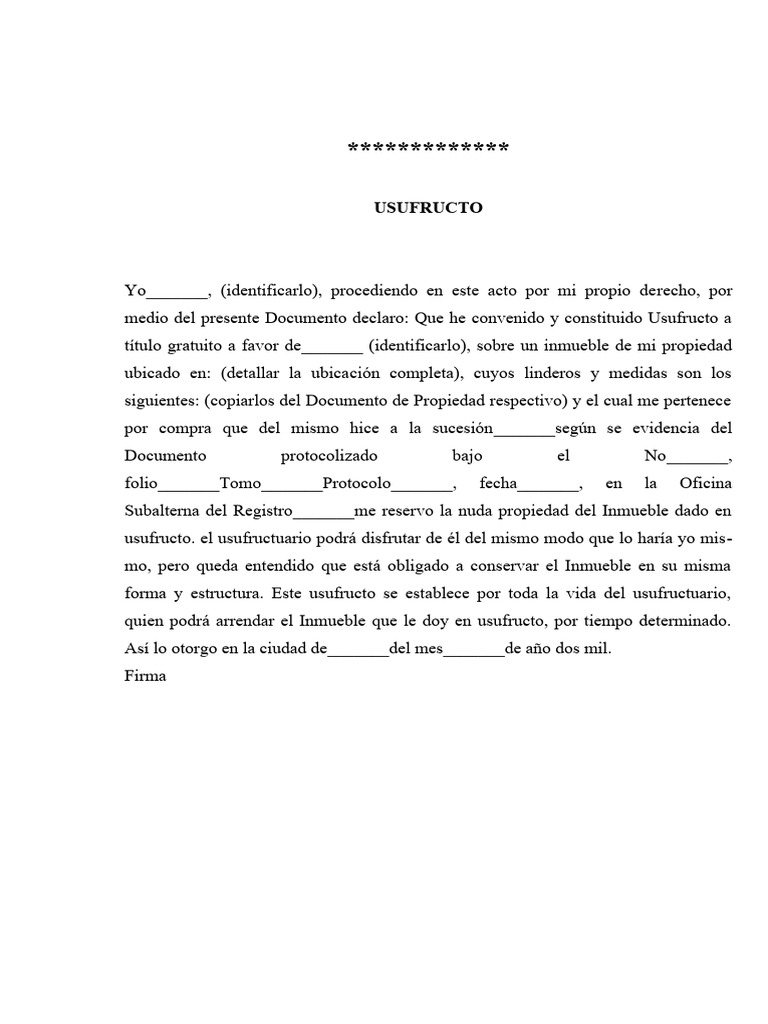 USUFRUCTO | PDF | Derecho