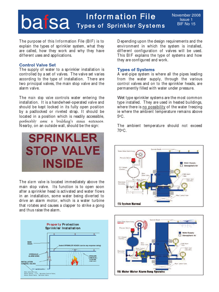 BIF15 Types of Sprinkler System | Download Free PDF | Fire Sprinkler ...