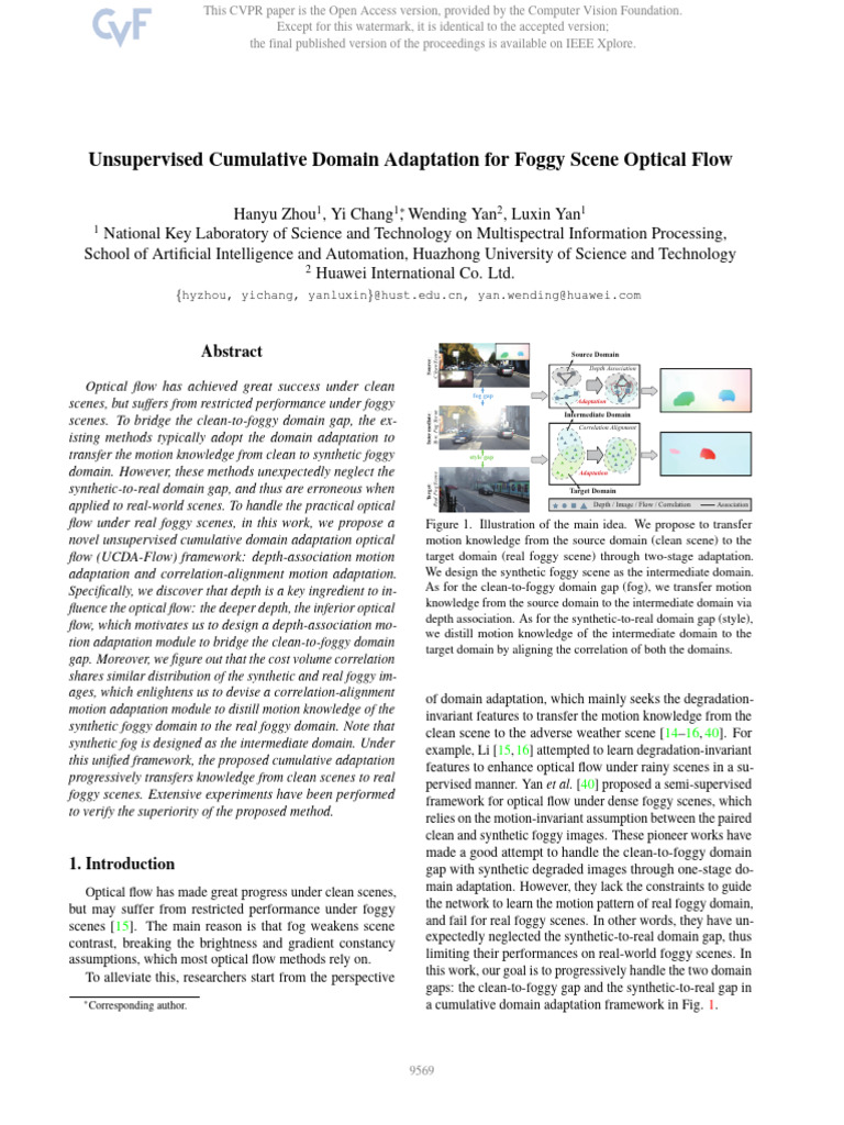 Zhou Unsupervised Cumulative Domain Adaptation For Foggy Scene Optical Flow CVPR 2023 Paper ...