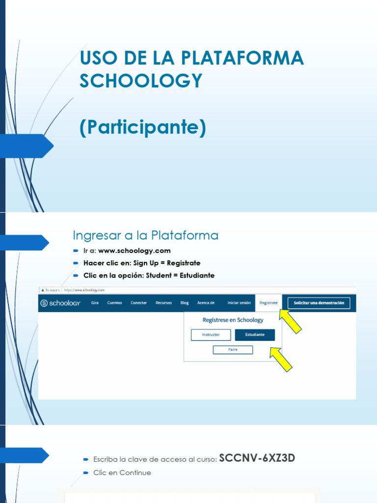 Uso de La Plataforma Schoology | PDF